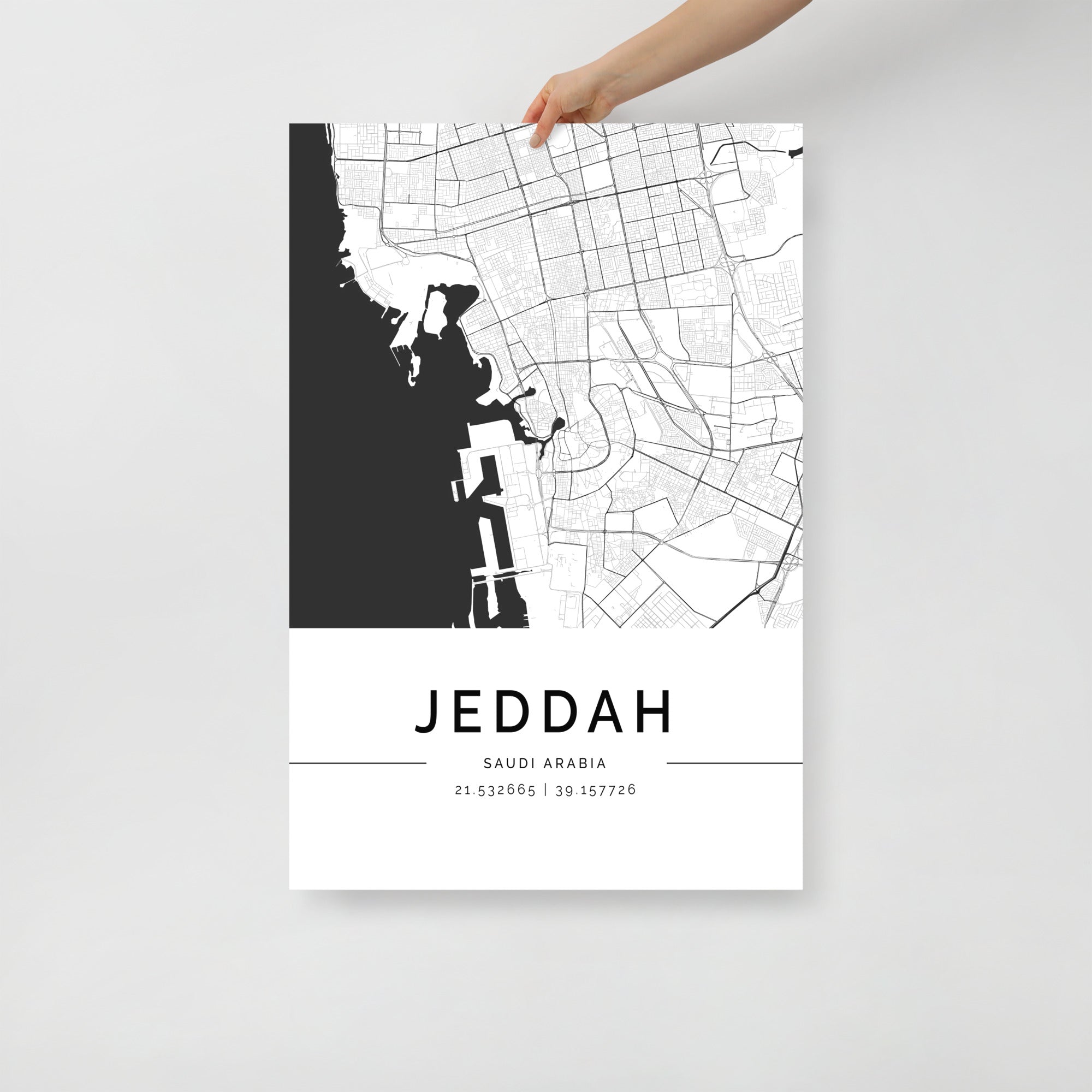 Jeddah City Map - Wall Art Print – FN Prints